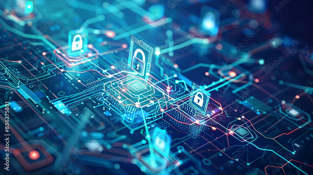 ภาพประกอบสต็อก Information privacy and cyber security theme antivirus ...