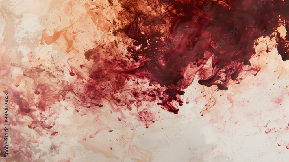Maroon and peach paint mixing, Ink Palette, peaceful light pulses ...