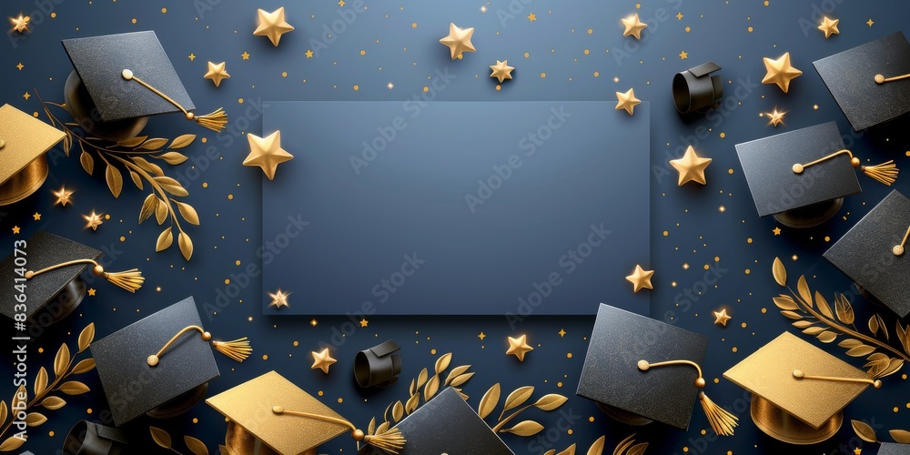 Elegant Graduation Celebration Background with Gold Accents, Graduation ...