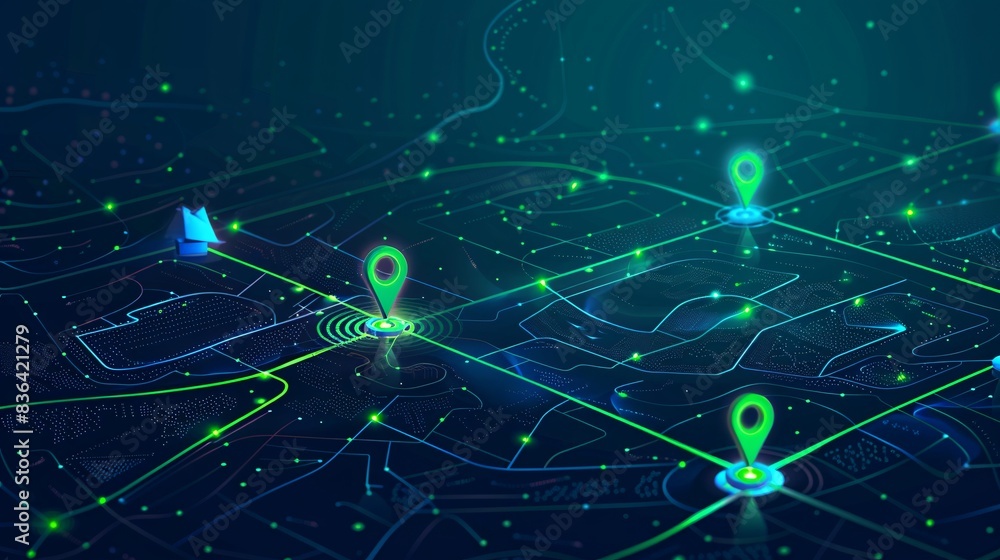 Background for location services theme featuring maps, GPS icons, and ...
