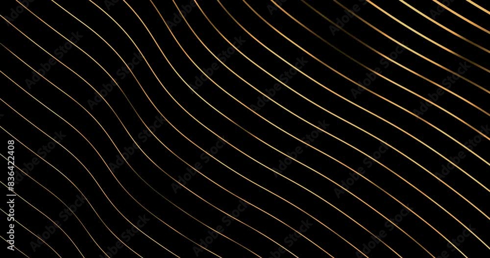curved golden lines abstract motion. golden line elements. Realistic ...