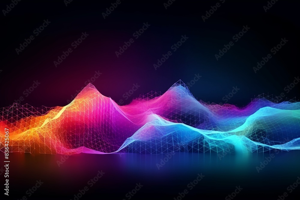 bstract colorful data visualization background with electronic waves ...