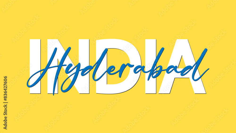 Hyderabad in India calligraphy concept vector illustration. Hyderabad ...