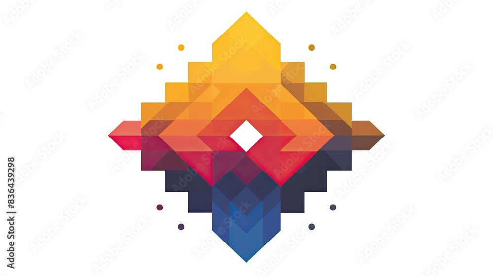 Minimalistic logo design featuring a representation of a pixel in a ...