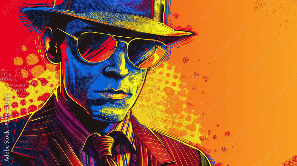 Pop Art Noir Mafia Gangster Illustration: Vibrant Colors, Classic ...