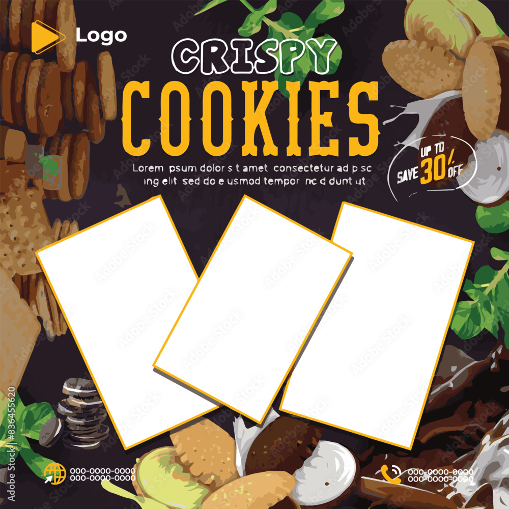 Ad template for cookies with doodles special cookies mega sale ...