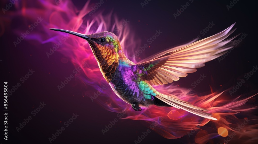 Detailed highresolution background featuring iridescent hummingbird ...