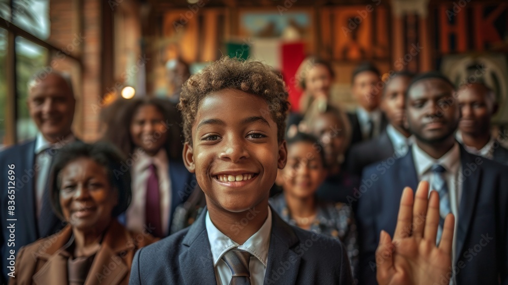 Joyful Citizenship Ceremony: Diverse Group Taking Oath in Formal Hall ...