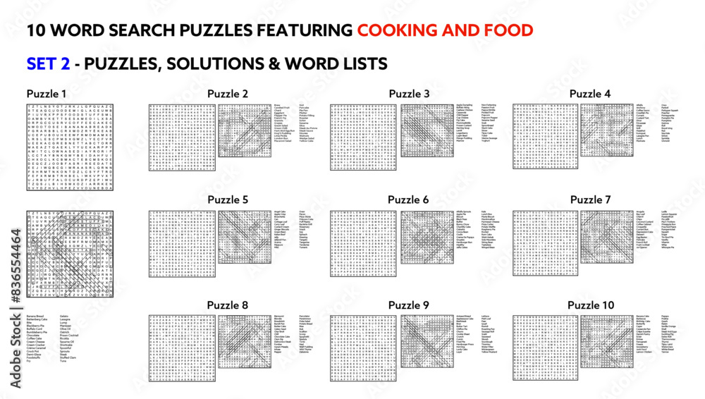 Printable Word Search Puzzles with Solutions: Cooking and Food ...