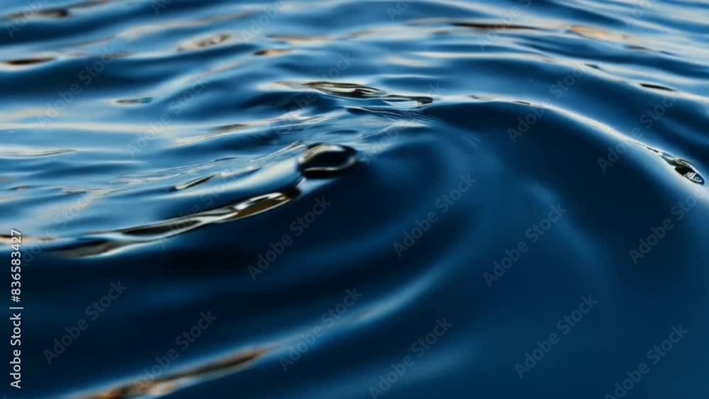 Realistic video of sea water forming a circle, calm sea waves. seamless ...