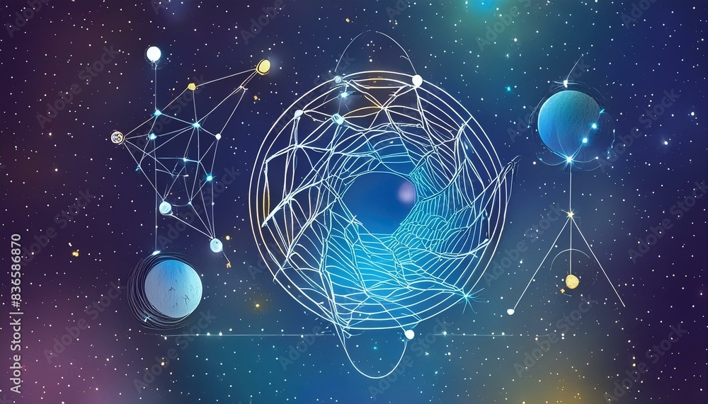 background with stars, wallpaper zodiac signs pisces, detail of the ...