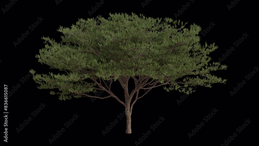 Maritime pine Tree blowing in the wind. Wind blows the Cluster pine ...