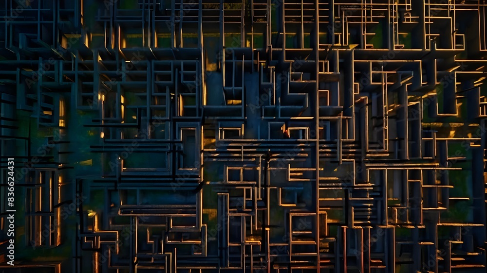 Techno Grid: Vibrant Vector Patterns and Metallic Textures for ...