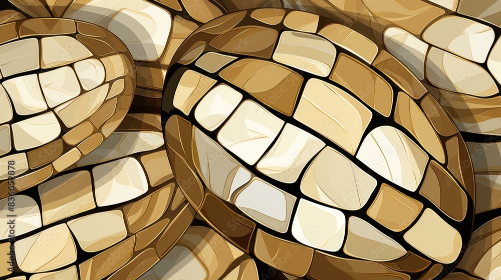 Vibrant abstract turtle shell illustration with bold lines, flat ...