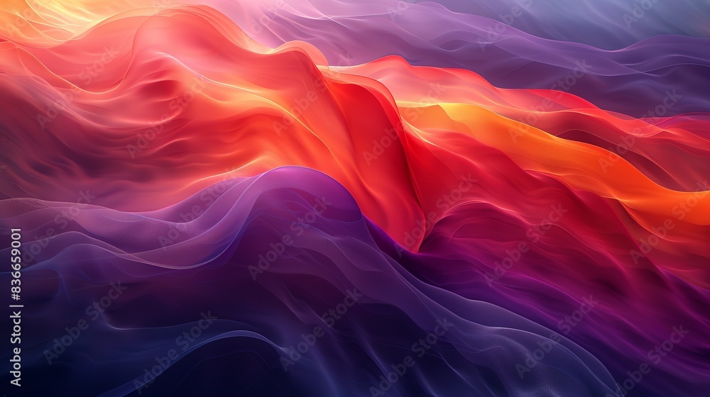 Intersecting waves of color, with each wave in a different gradient ...