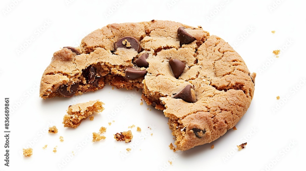 bitten cookie isolated on white background. waste food conecpt Stock ...