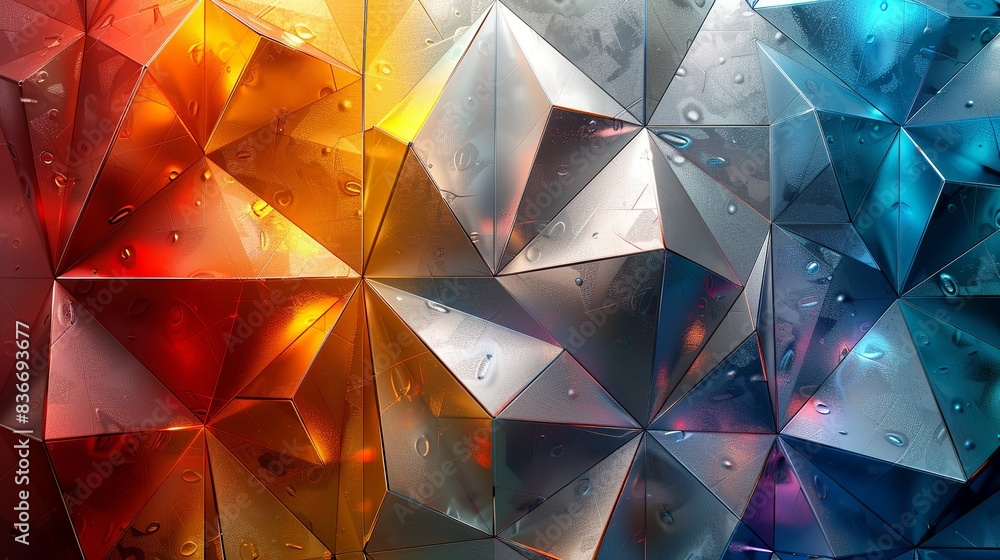Contemporary geometric background with a tessellation of triangles in a ...