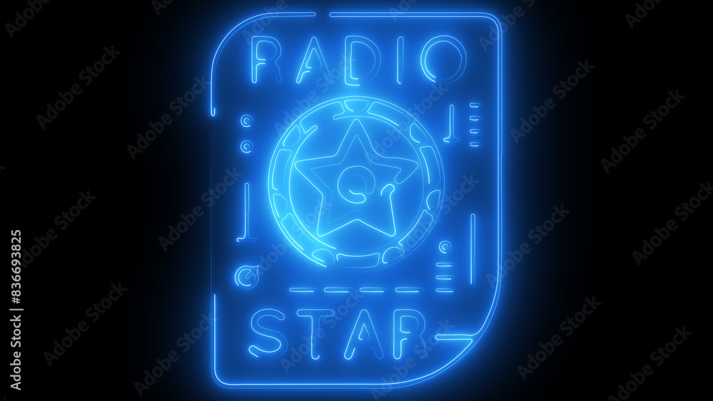 Radio Neon Logo Vector. Radio City neon sign, design template, modern ...