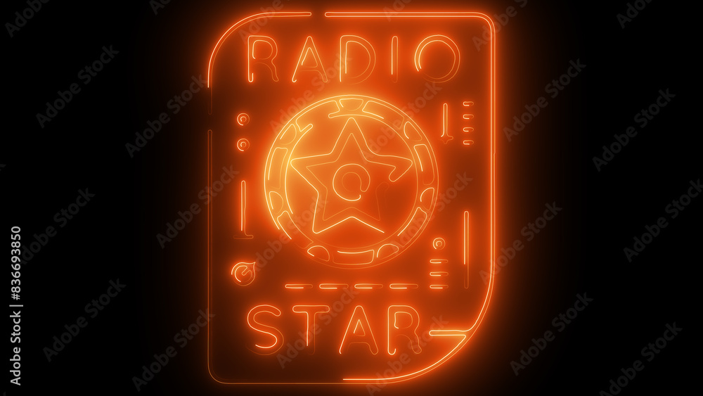 Radio Neon Logo Vector. Radio City neon sign, design template, modern ...