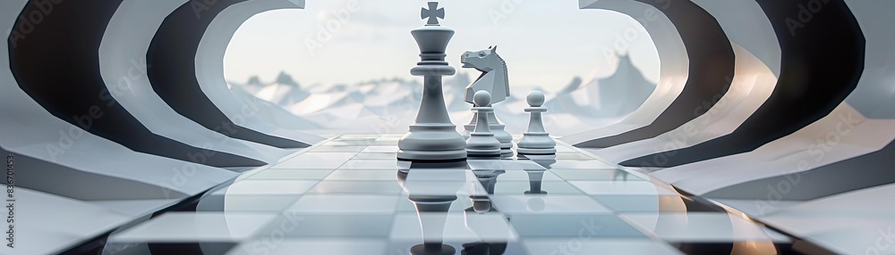 3D Model Abstract Art of Everevolving strategic abstract artificial ...