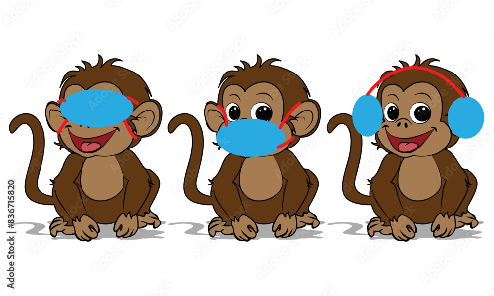 gandhi's three monkeys emoji icon set . see no evil , hear no evil ...