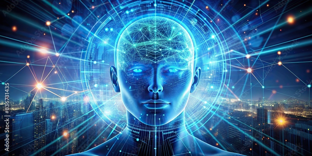 Artificial intelligence concept with futuristic technology and digital ...