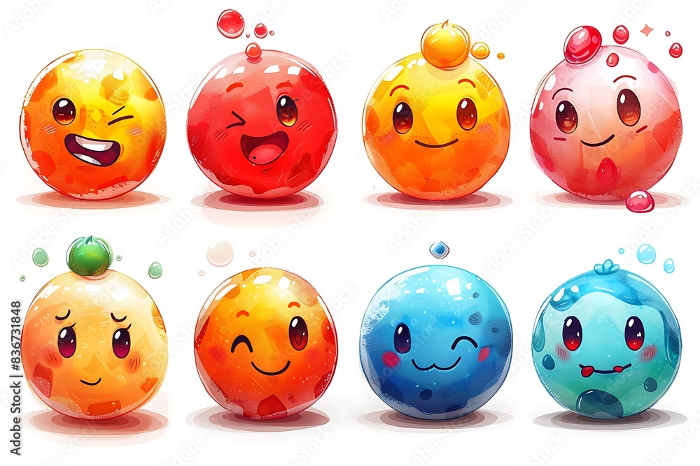 set of popular emoji face for social network - twitter emojis in ...