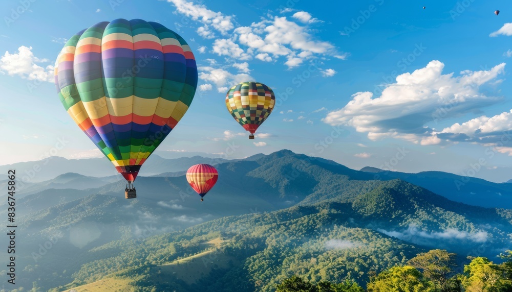 Rainbow of hot air balloons dance above Doi Inthanon in Chiang Mai ...