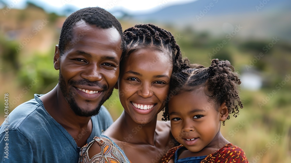 South African family. South Africa. Families of the World. A smiling family with African ...