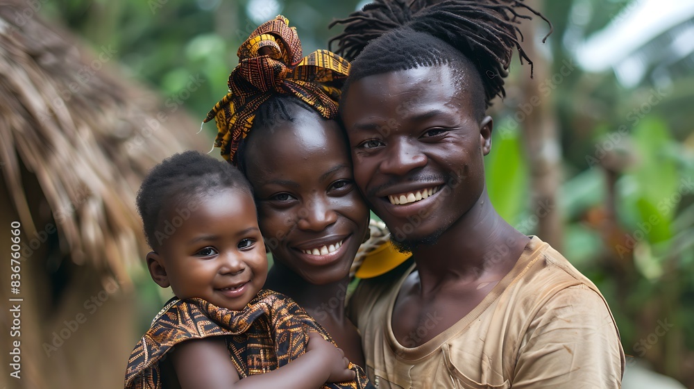 Togolese family. Togo. Families of the World. A smiling family of three ...