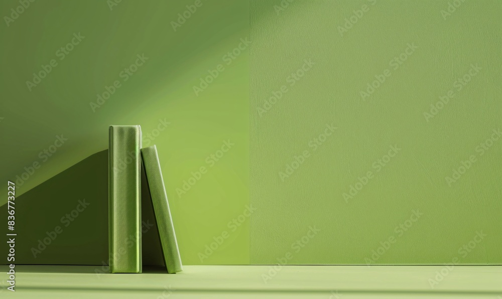 Minimalist Green Background for Product Photography with Book as ...
