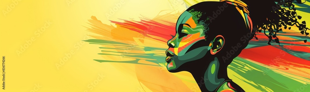 Juneteenth freedom day banner. Black history month flag, African ...