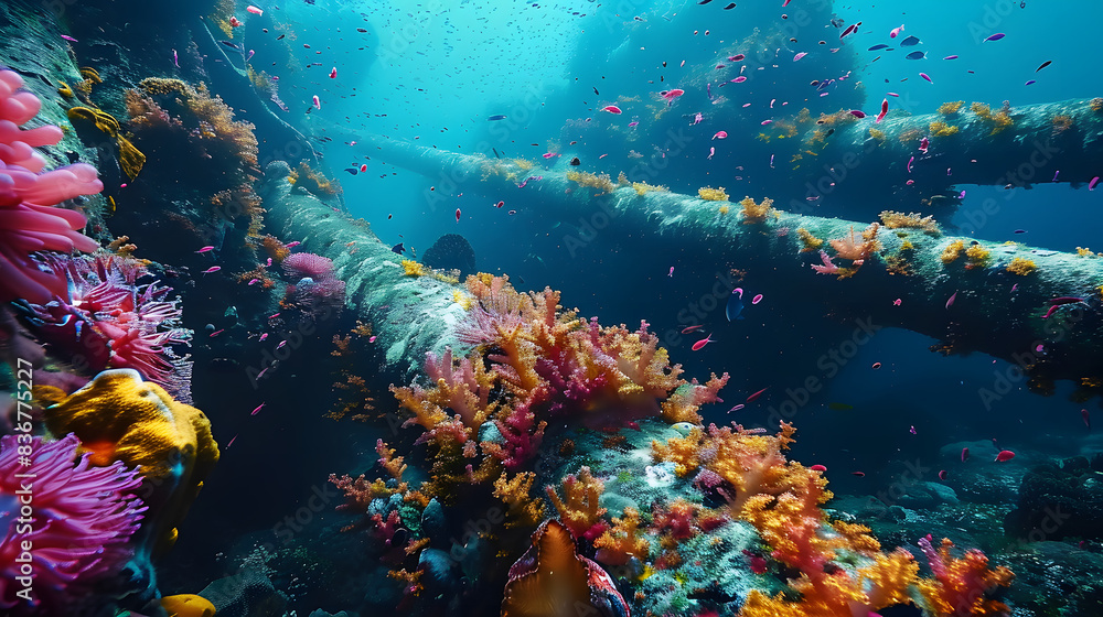 Showcase the underwater environment where submarine cables are ...