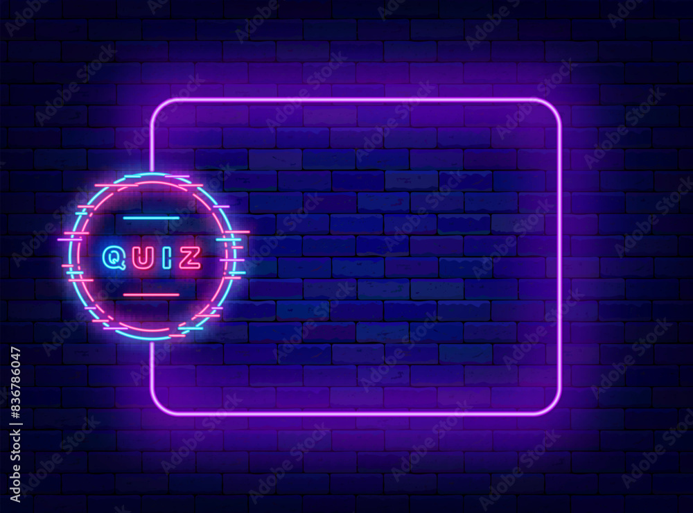 Quiz neon advertising. Television show and game. Guess song trivia ...