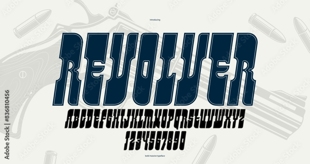 Massive serif italic font in American style, wild west saloon and ...