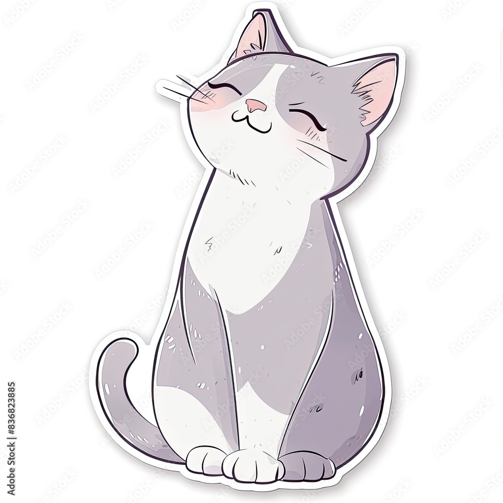 Illustration of a Smiling Cartoon Cat Stick Figure generated with AI ...