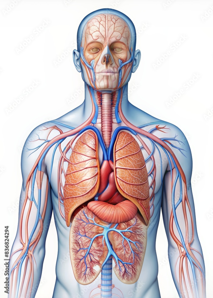 Human Body Systems Anatomy on White Background Stock Illustration ...
