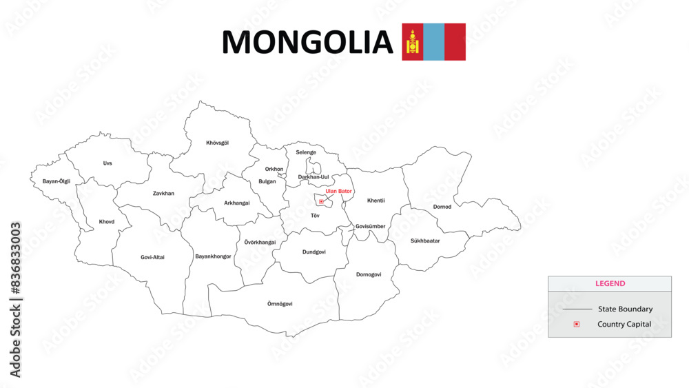 Mongolia Map State And District Map Of Mongolia Administrative Map Of