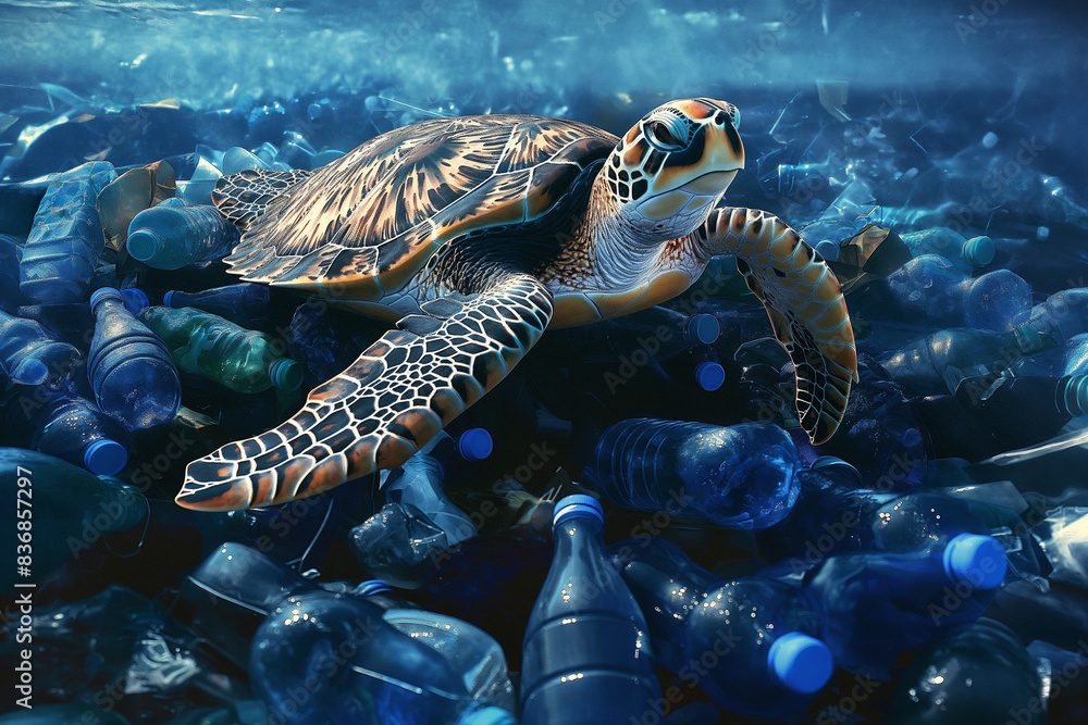green sea turtle swimming, Confront the harsh reality of ocean ...