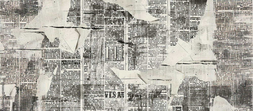 Newspaper texture background with black and white text, newspaper ...