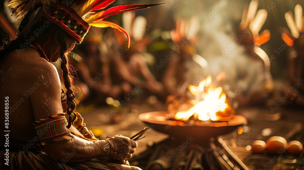 Traditional Tribal Ceremony. A realistic photo of a traditional tribal ...