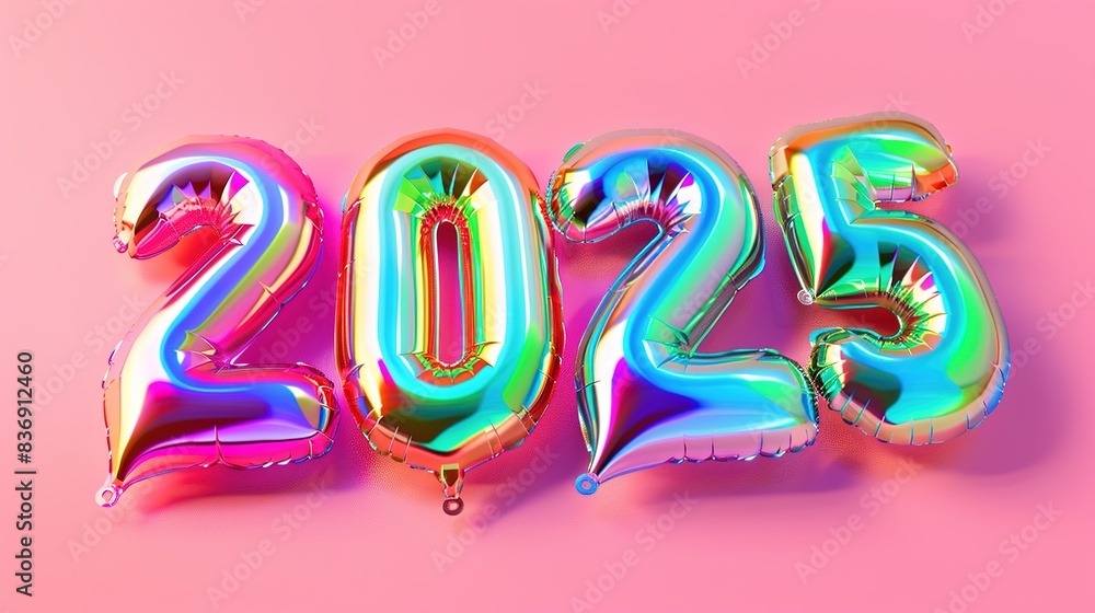 "2025" spelled out in four letters, lined up in a straight line ...