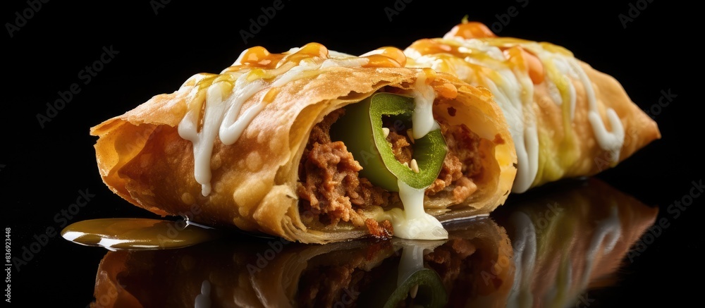 Dynamite Lumpia ( Filipino egg roll) Stuffed green chili pepper with ...