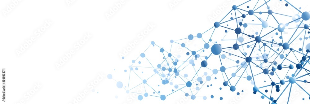 Blue and white background vector illustration of network connection ...