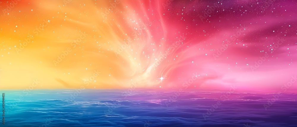 Mesmerizing Cosmic Panorama of Swirling Neon Gradients and Ethereal ...