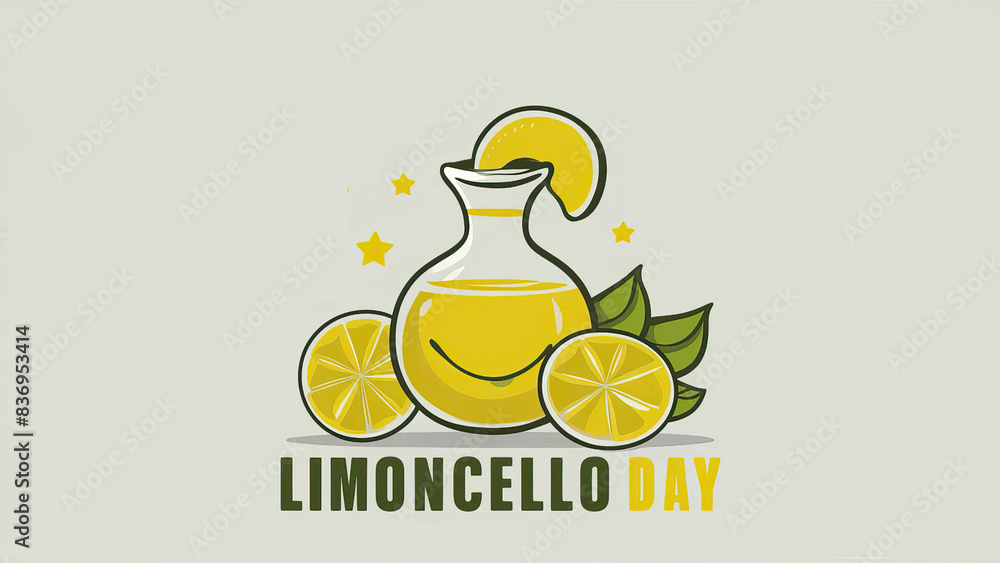 National Limoncello Day, Illustration, National Limoncello Day poster ...