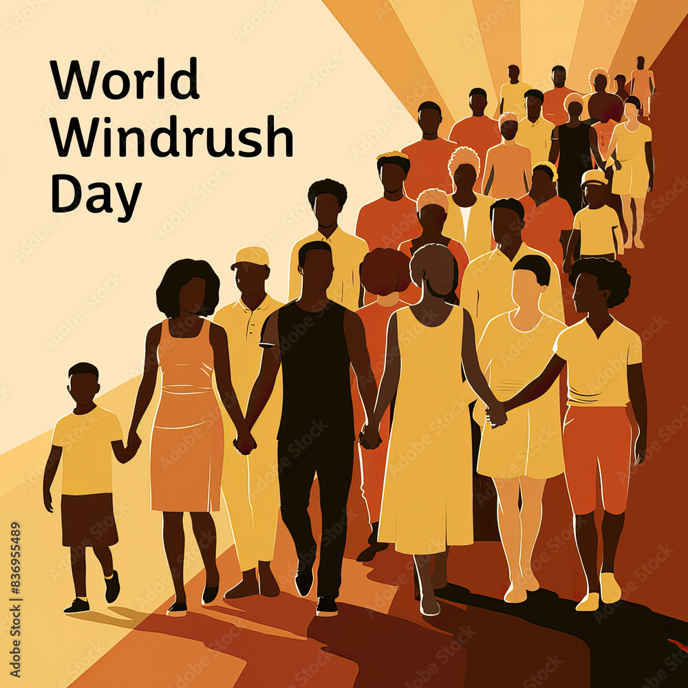 Windrush Day, illustration, Windrush Day poster, happy Windrush Day ...