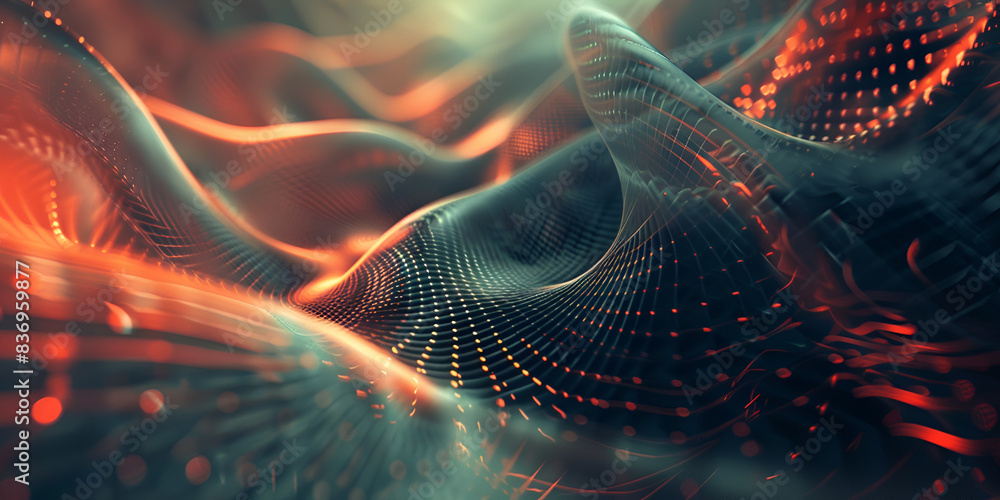 Digital saturated retro wallpaper of an organic alien shape with a ...