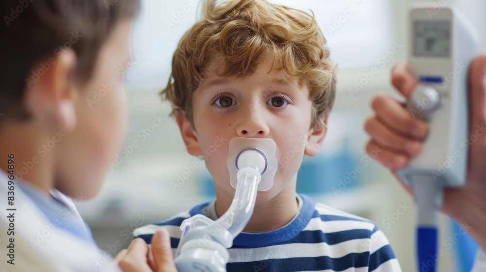 Exploring Pediatric Spirometry Testing: Child Using Spirometry Device ...
