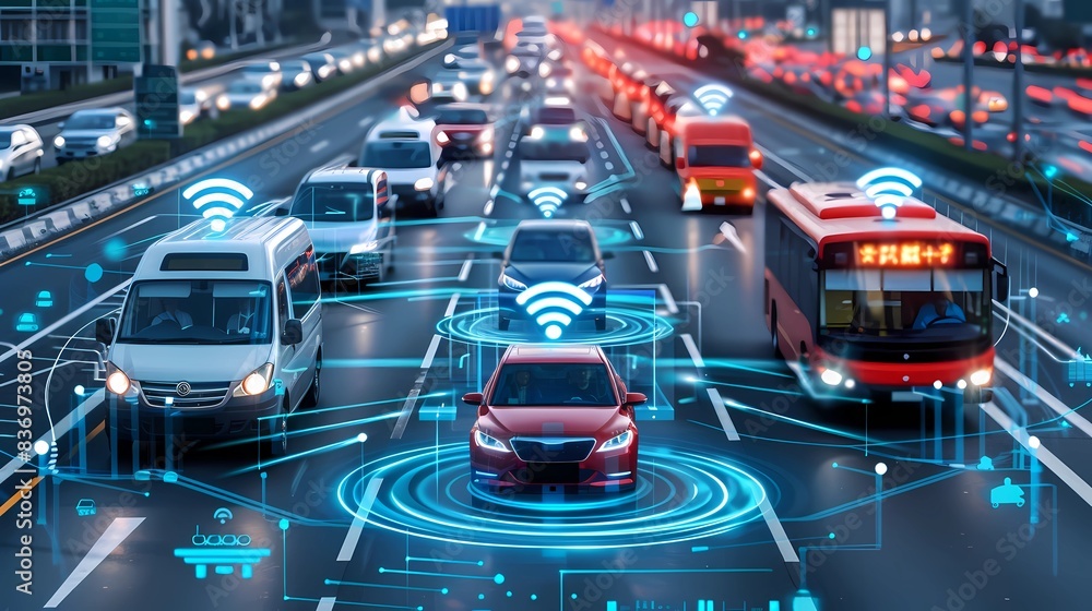A several self driving autonomous vehicles the advanced connectivity ...